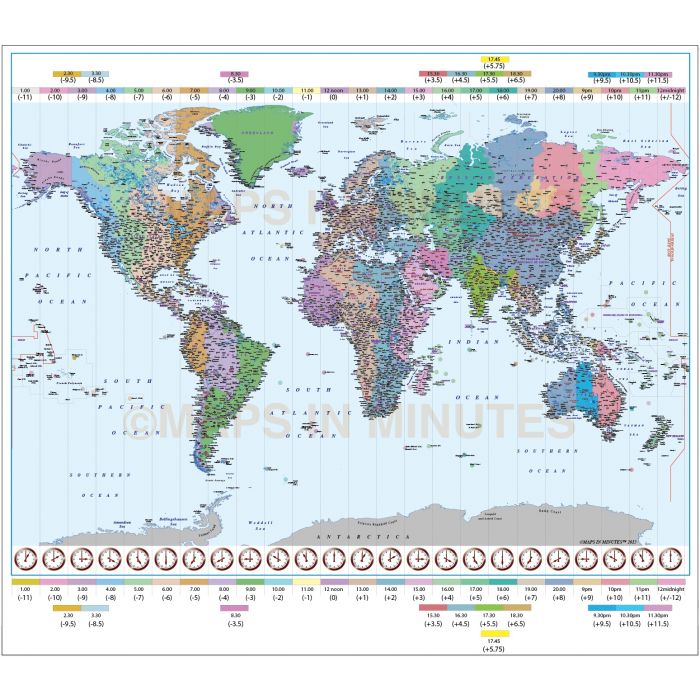 Time Zones Of The World Map Large Version Printable Time Zone Map