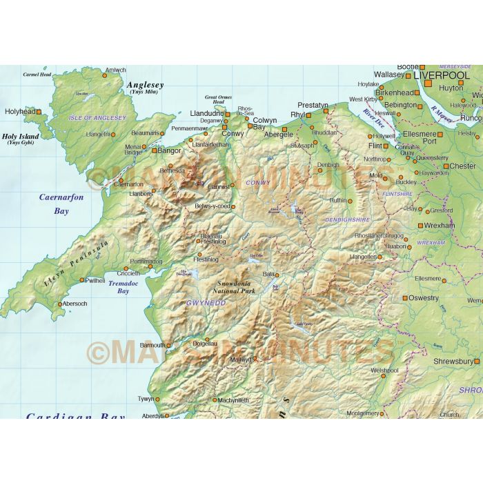 Wales Basic County Map 1m Scale Wales Maps British Central England