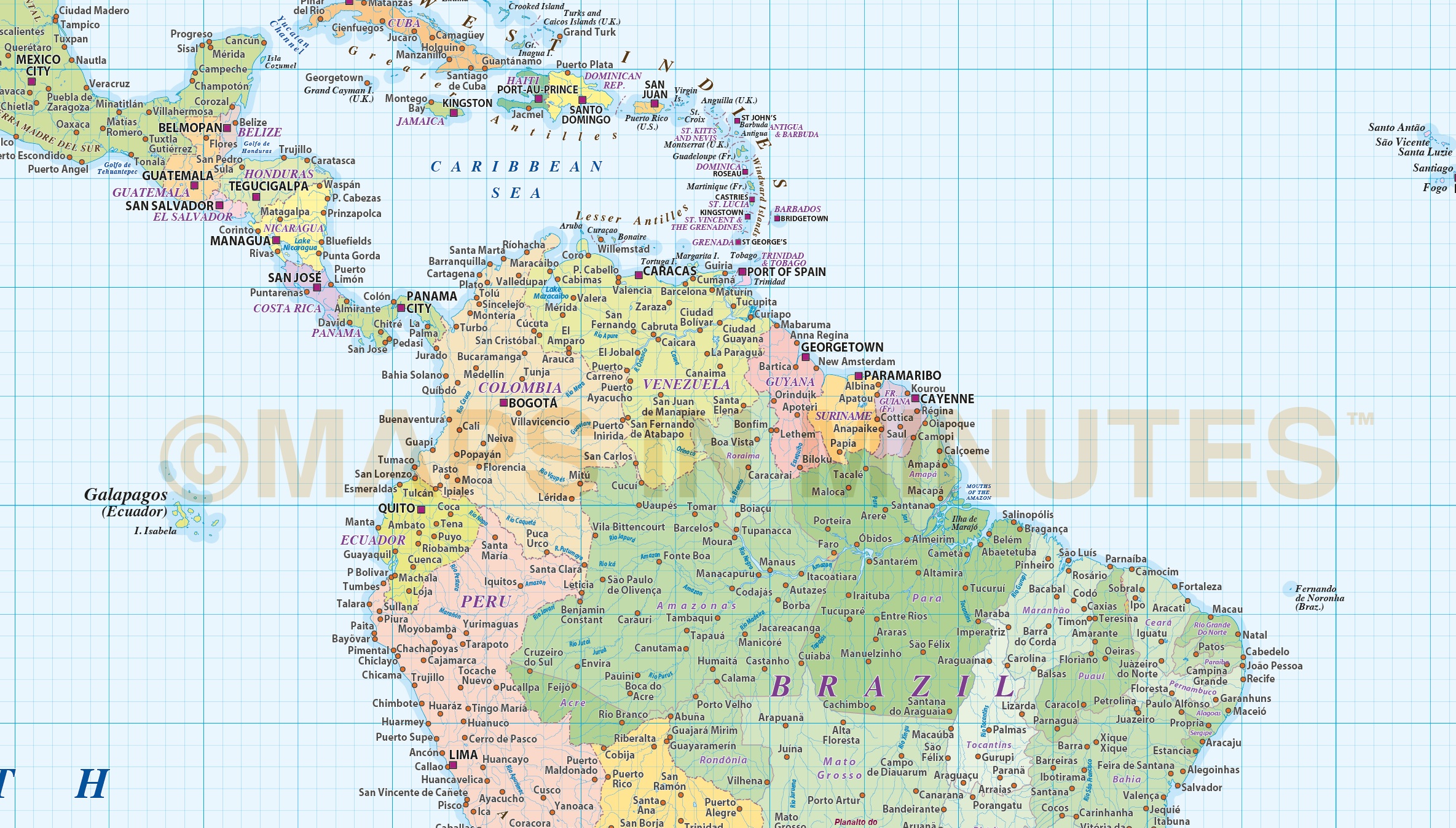 Digital Vector World Map Equirectangular Projection World Vector Map Uk Centric 10m Scale In