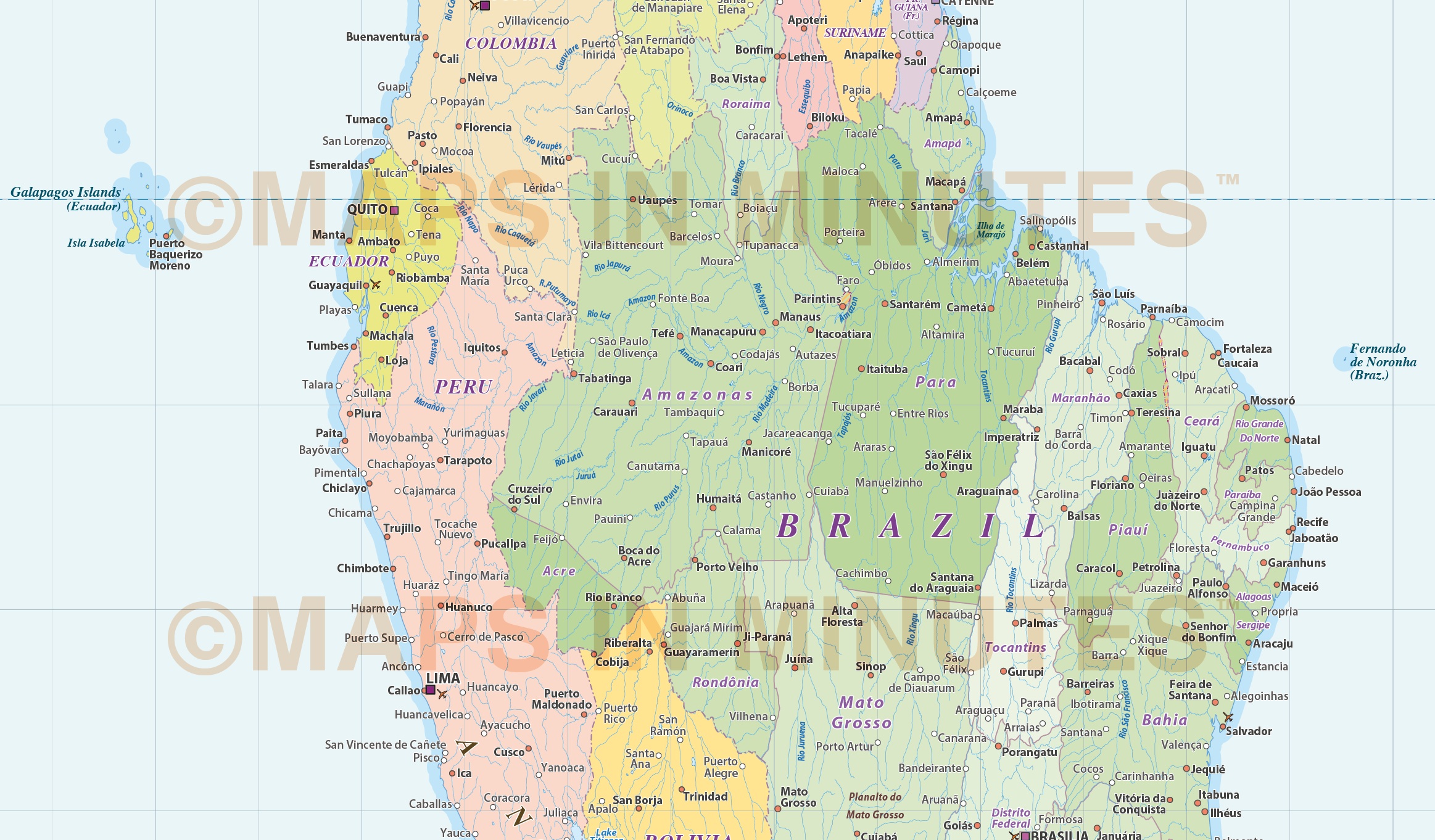 Digital vector World map with country insets, Political Gall ...