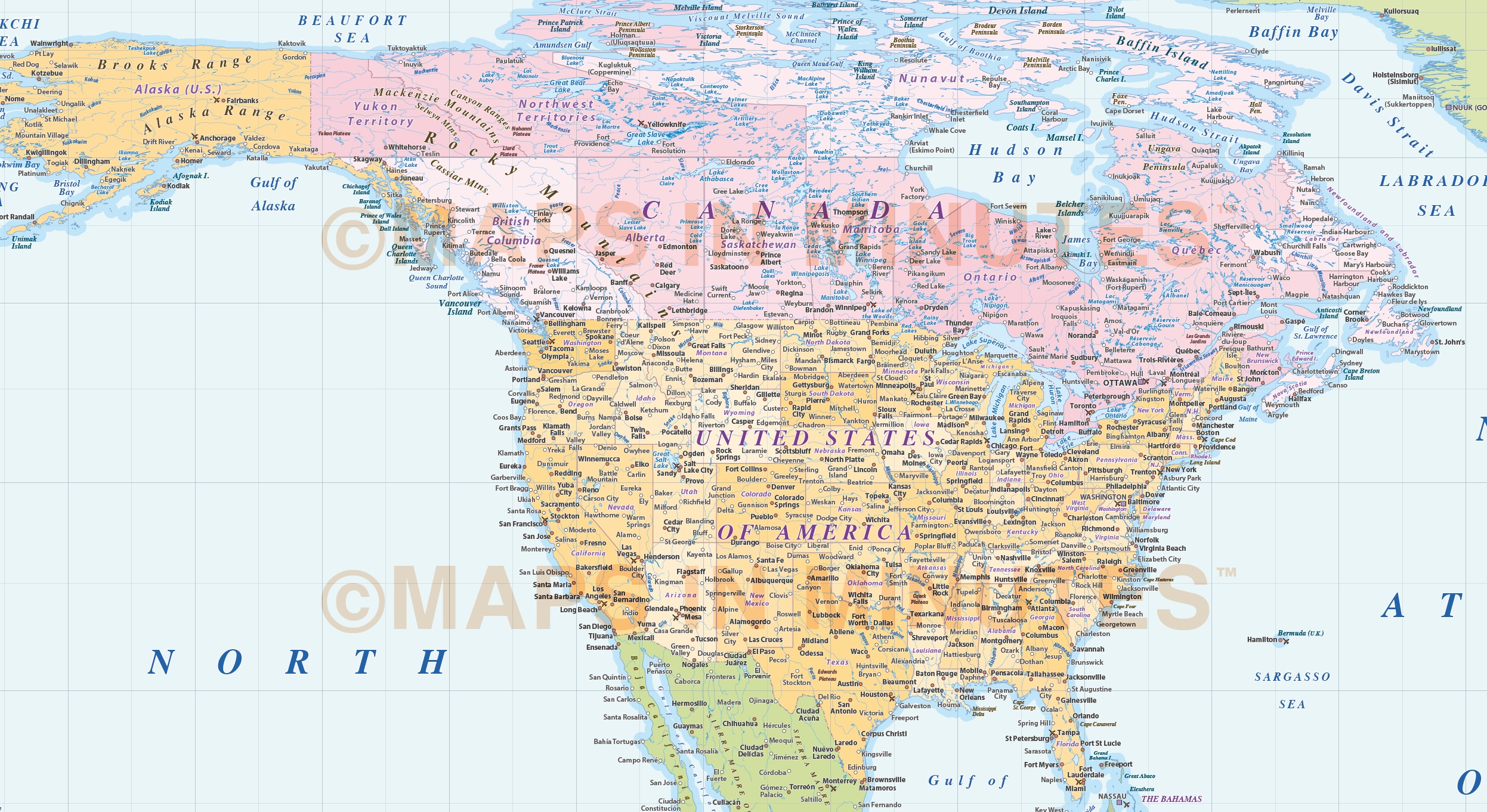 Digital Vector World Map Gall Orthographic Projection Political World Map Uk Centric 10m