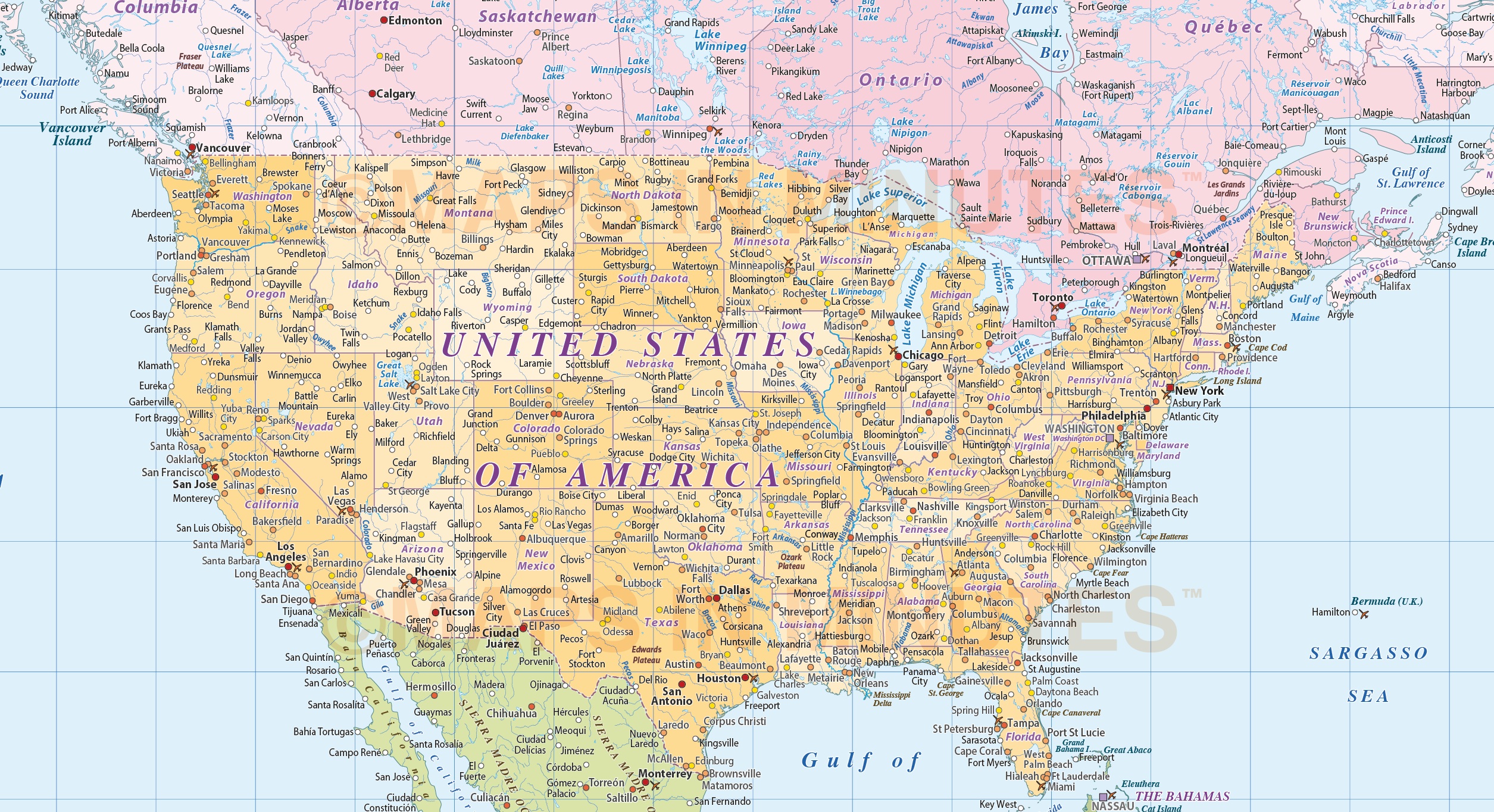 whole world map - gall projection with layered populations (uk centered ...