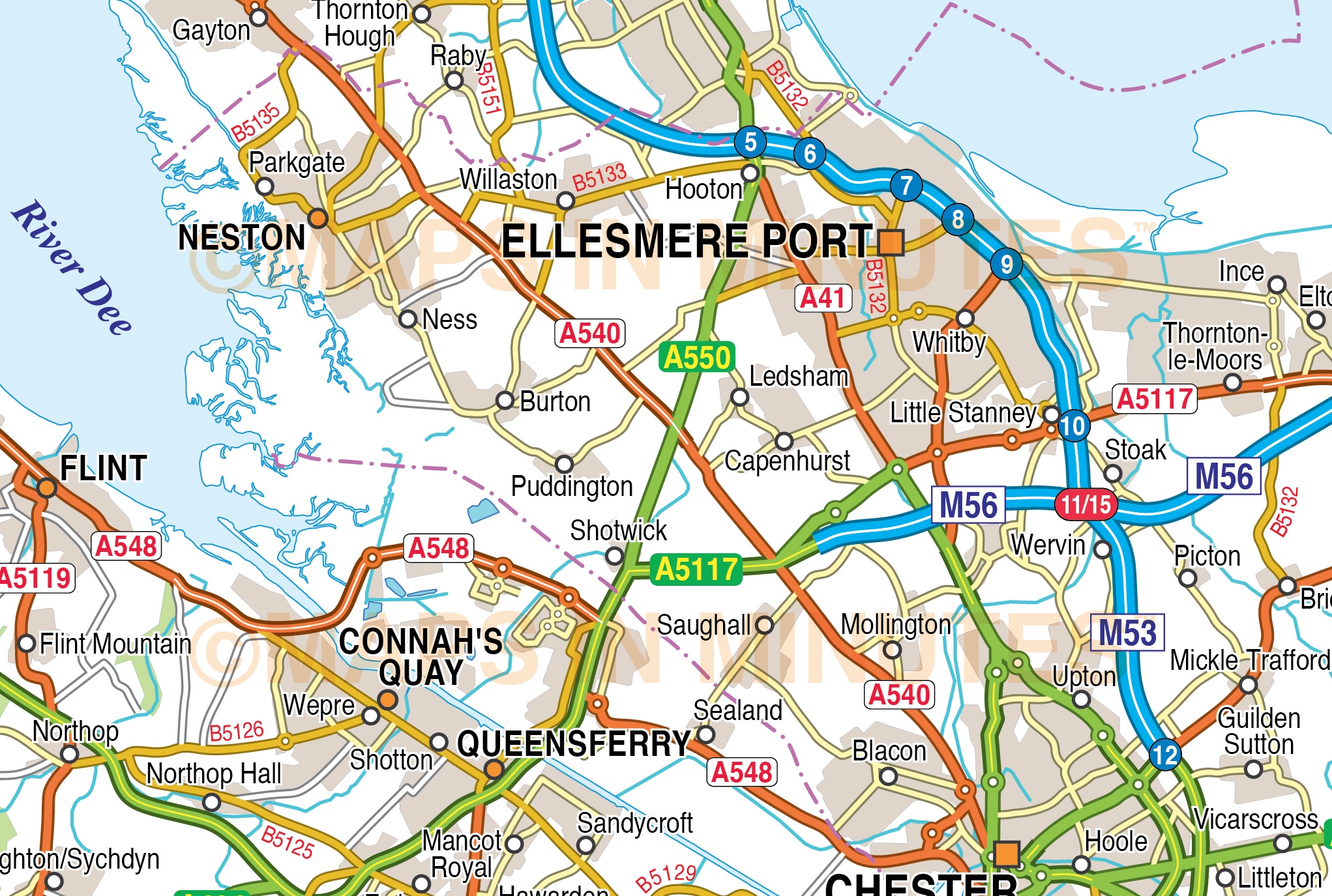 Digital vector map of Greater Liverpool-Manchester @250k scale in ...