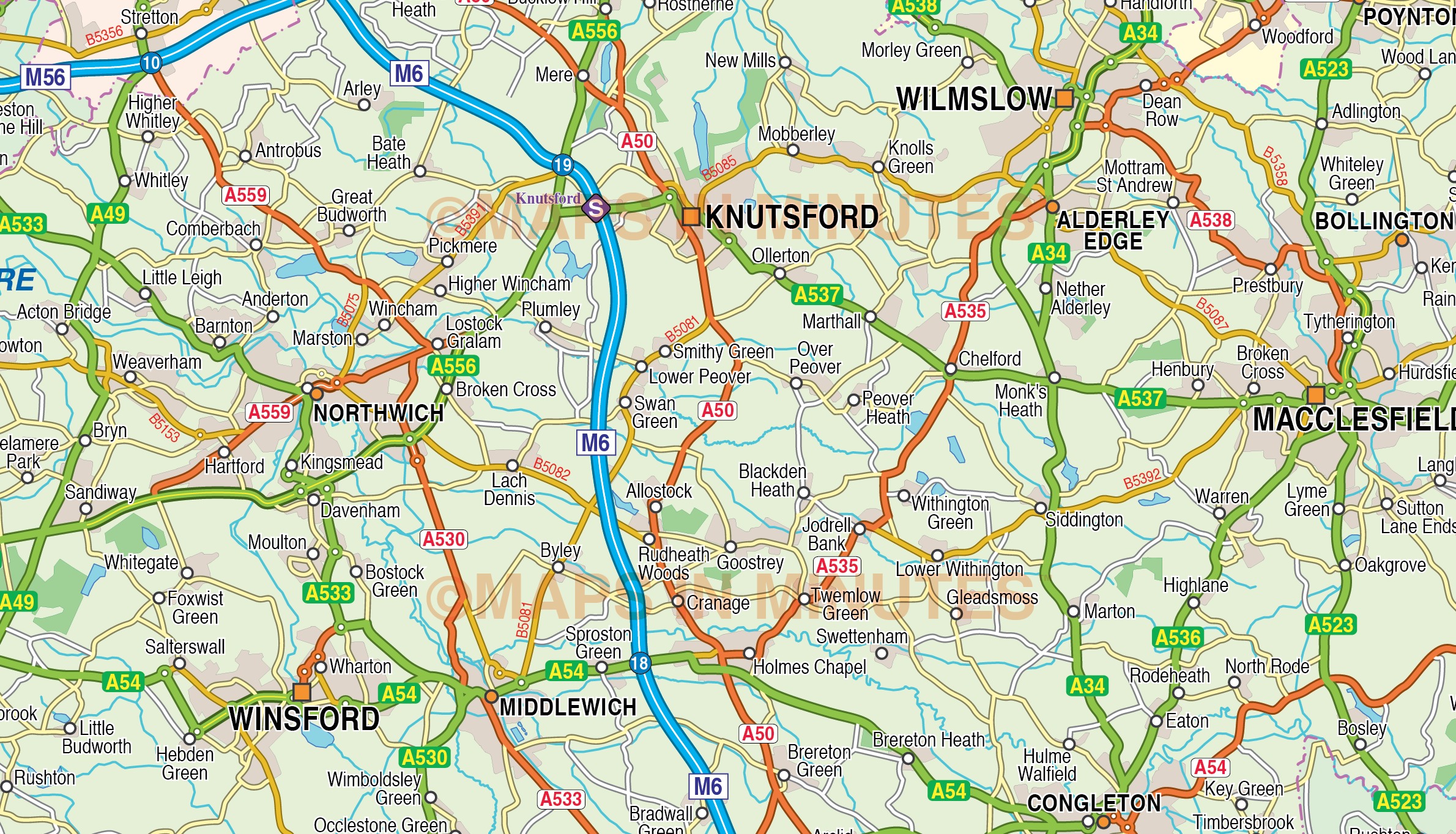 Digital vector map of Greater Liverpool-Manchester @250k scale in ...