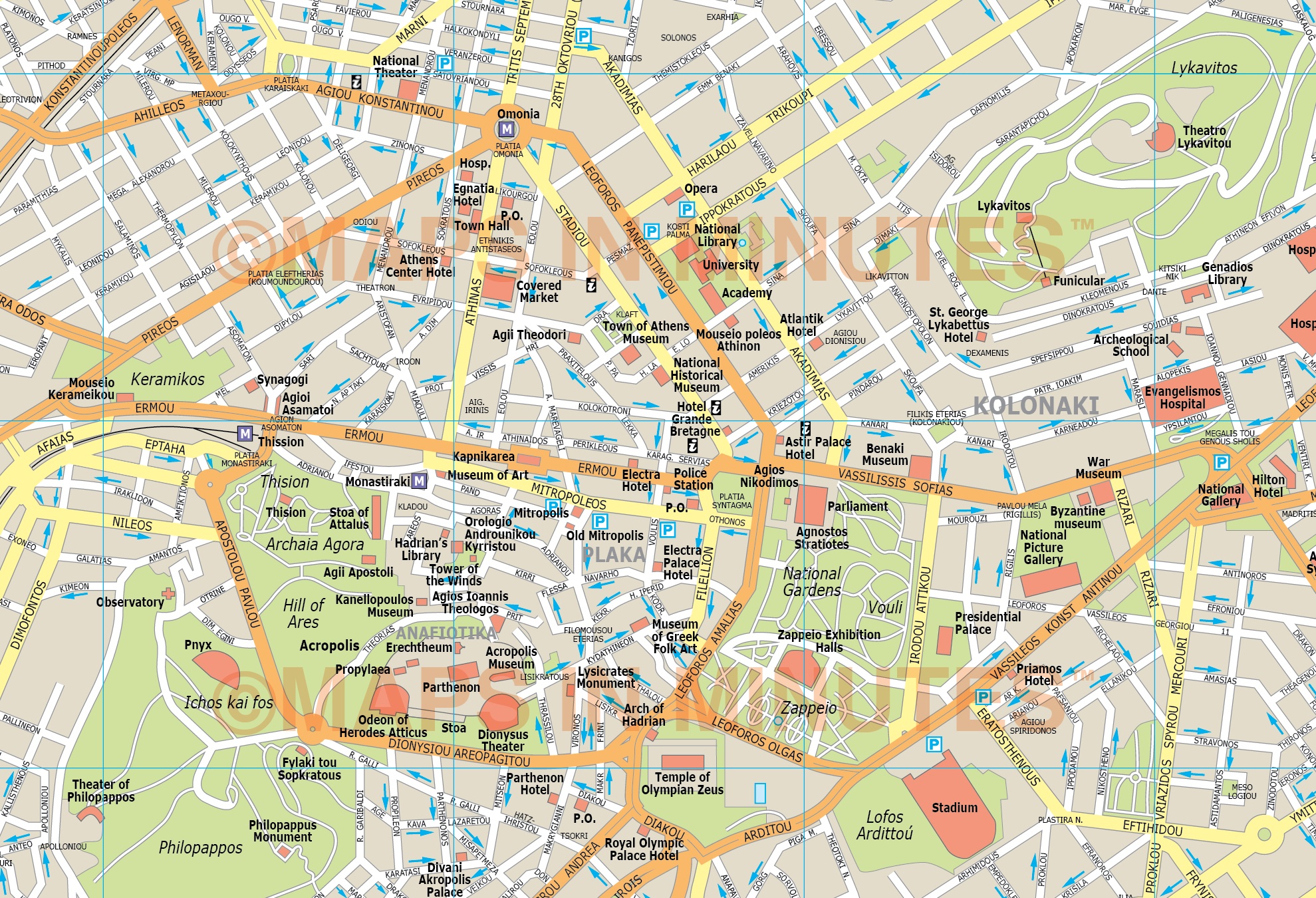 athens city map