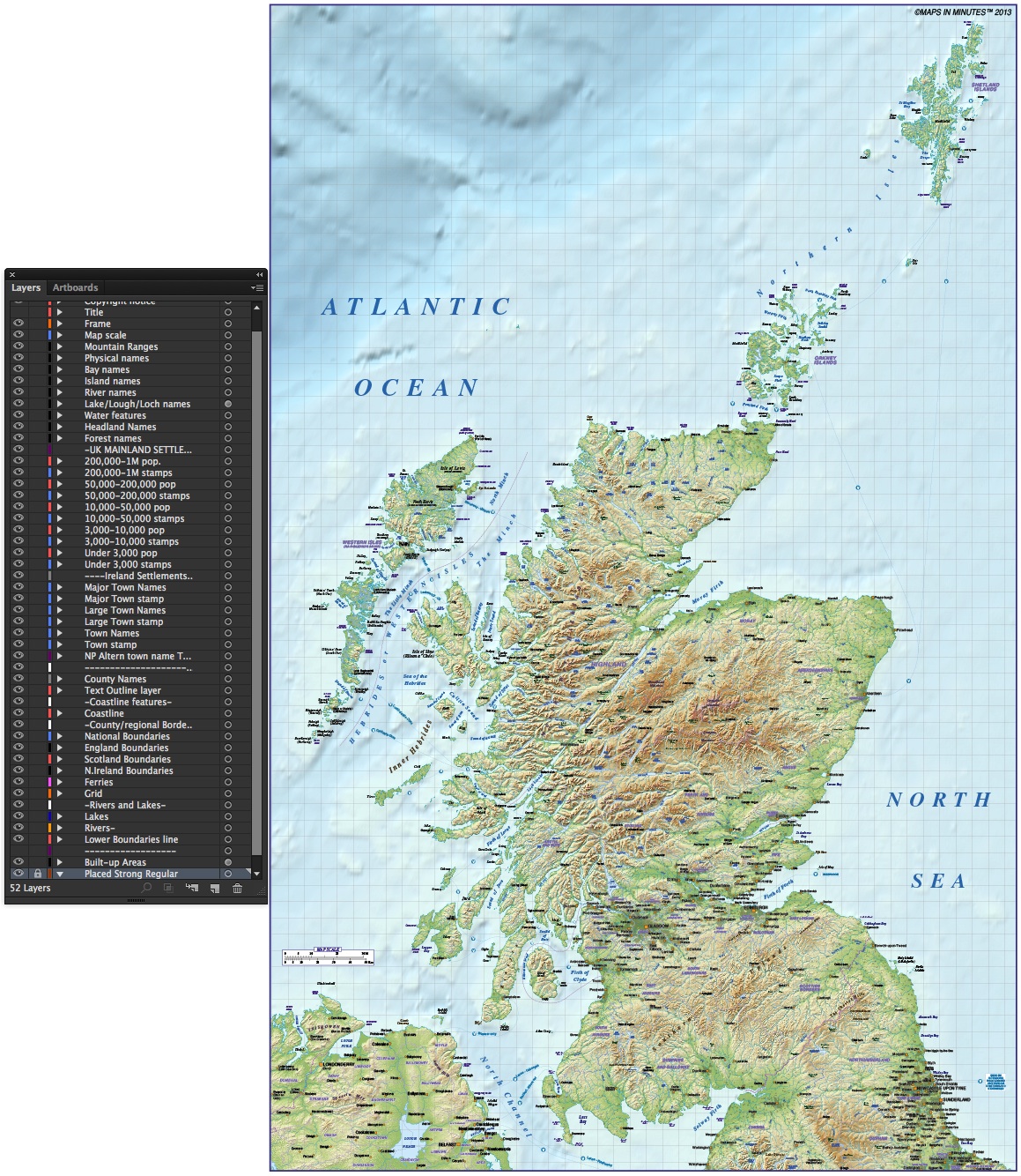 Scottish Large World Political Wall Map