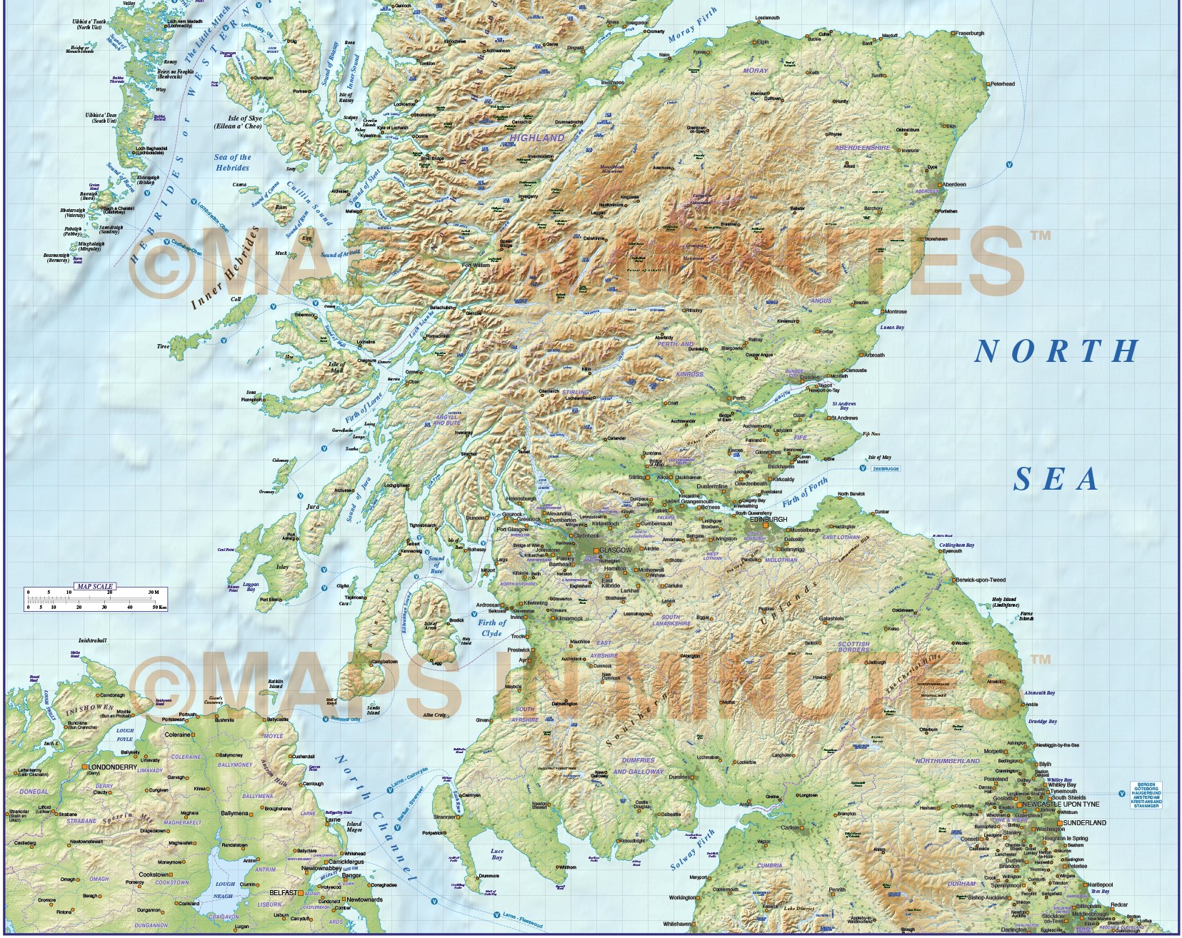 Editable Map Of Scotland