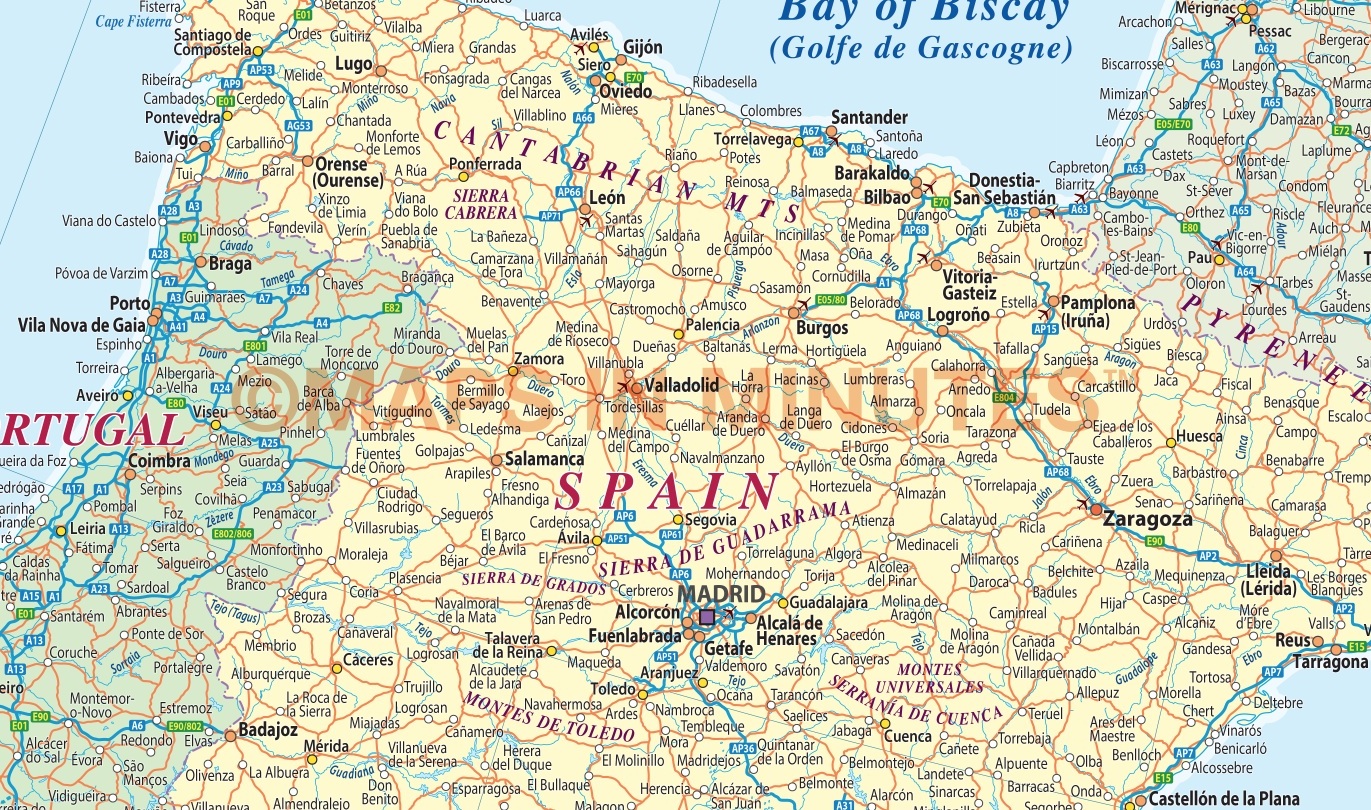 High detail Central Europe Political Country vector map with roads and ...