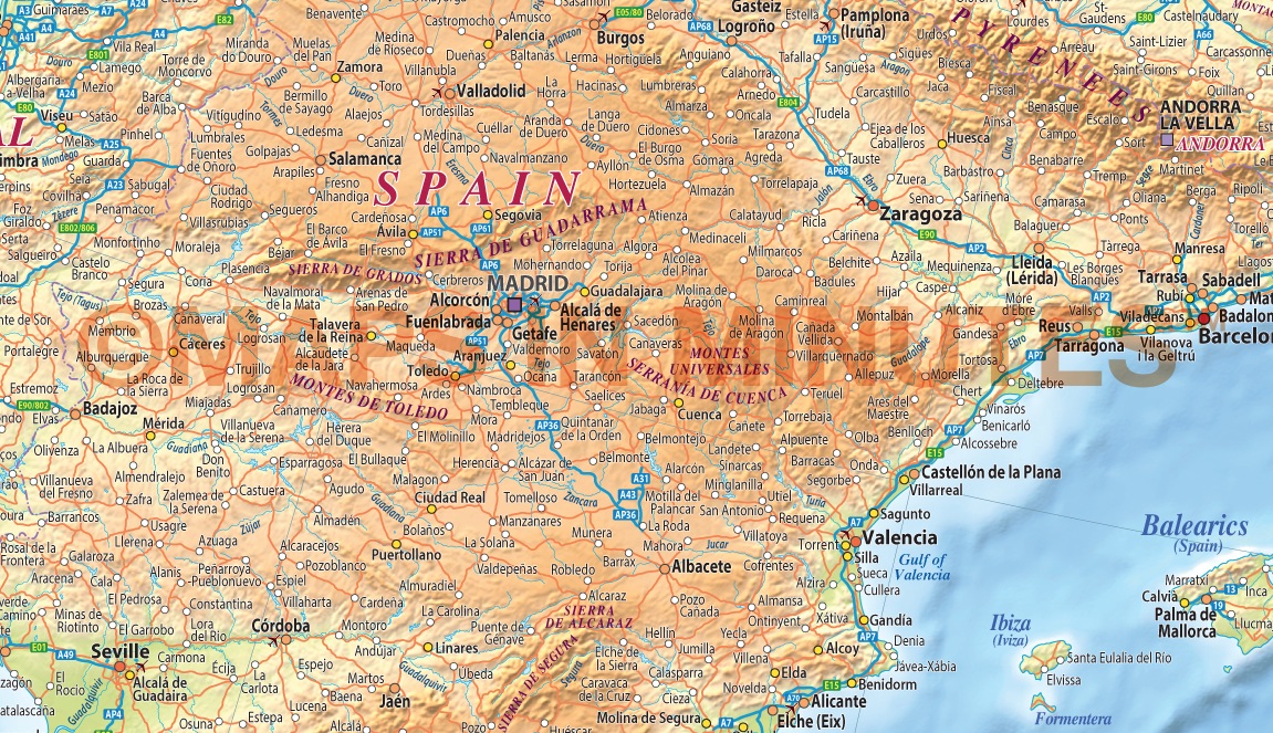 High detail Central Europe Political Country vector map with roads and ...