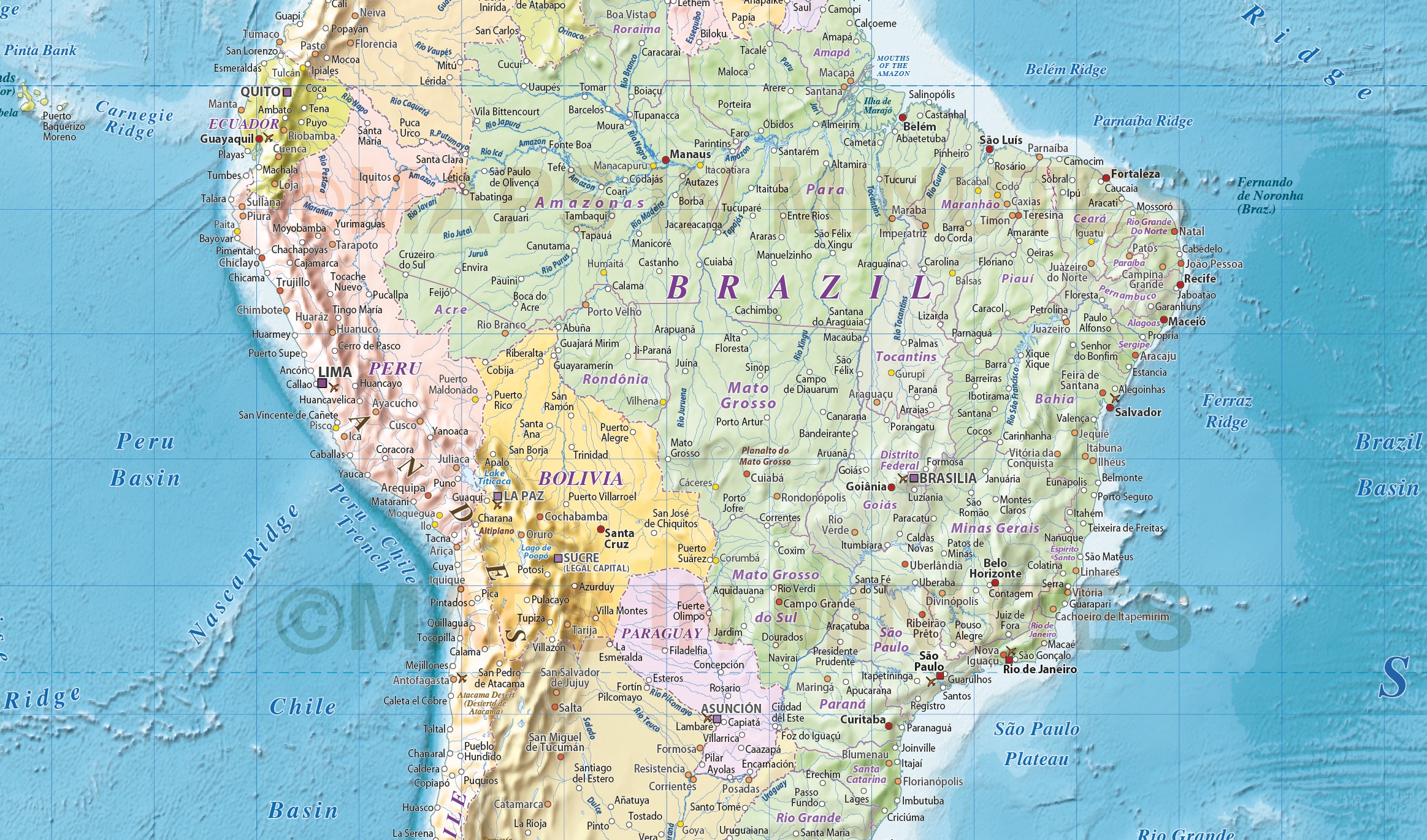 Detailed World Map Illustrator format, Political and Country Relief ...