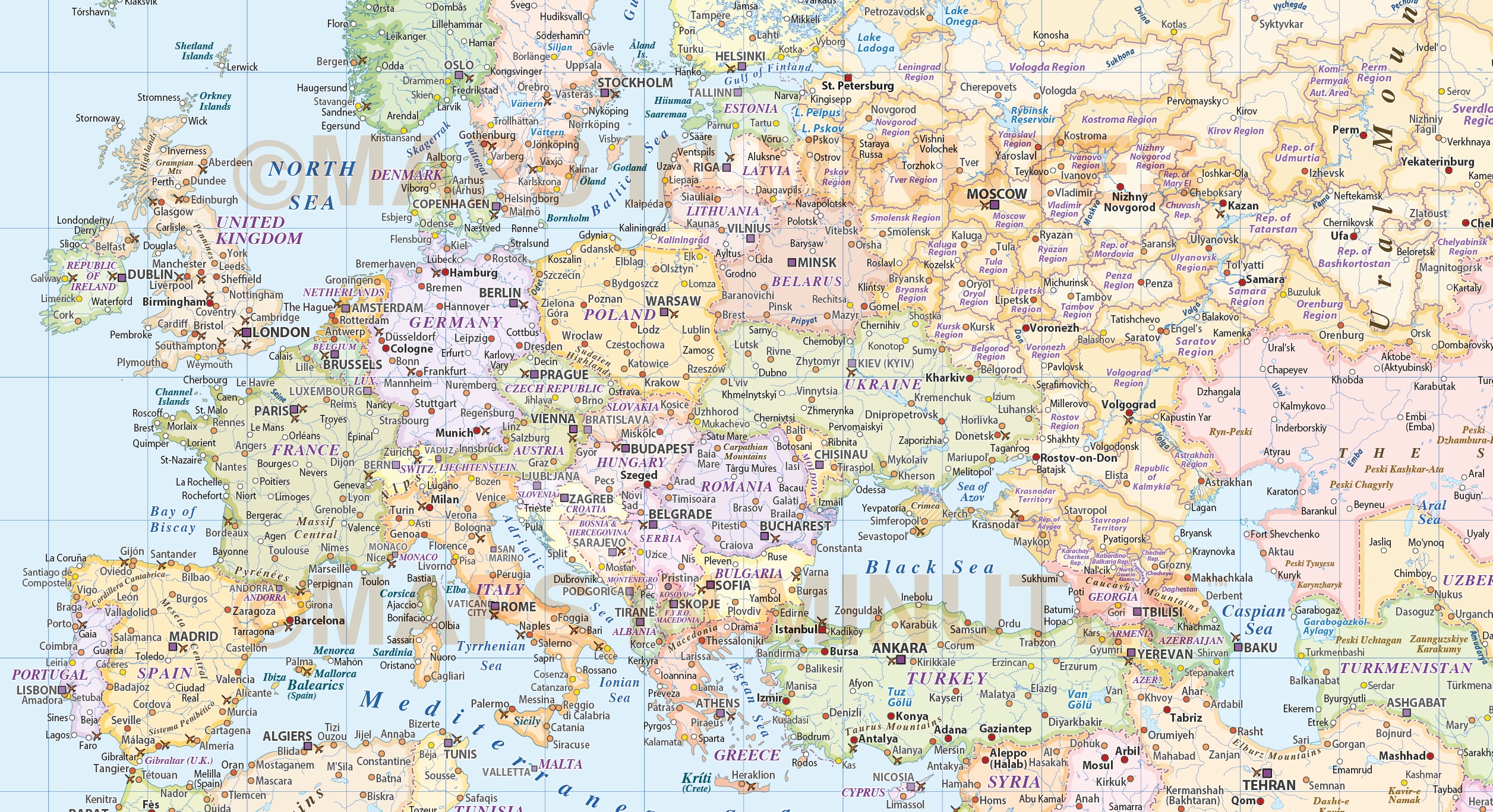 Detailed vector World Map, Illustrator AI CS format, Political and ...