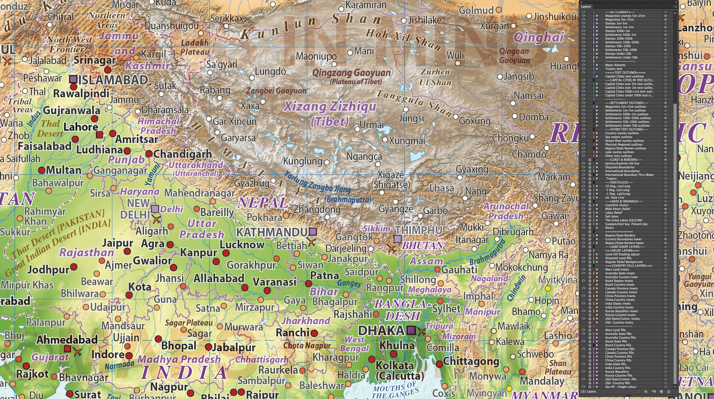 Detailed vector World Map, Illustrator AI CS format, Political and ...