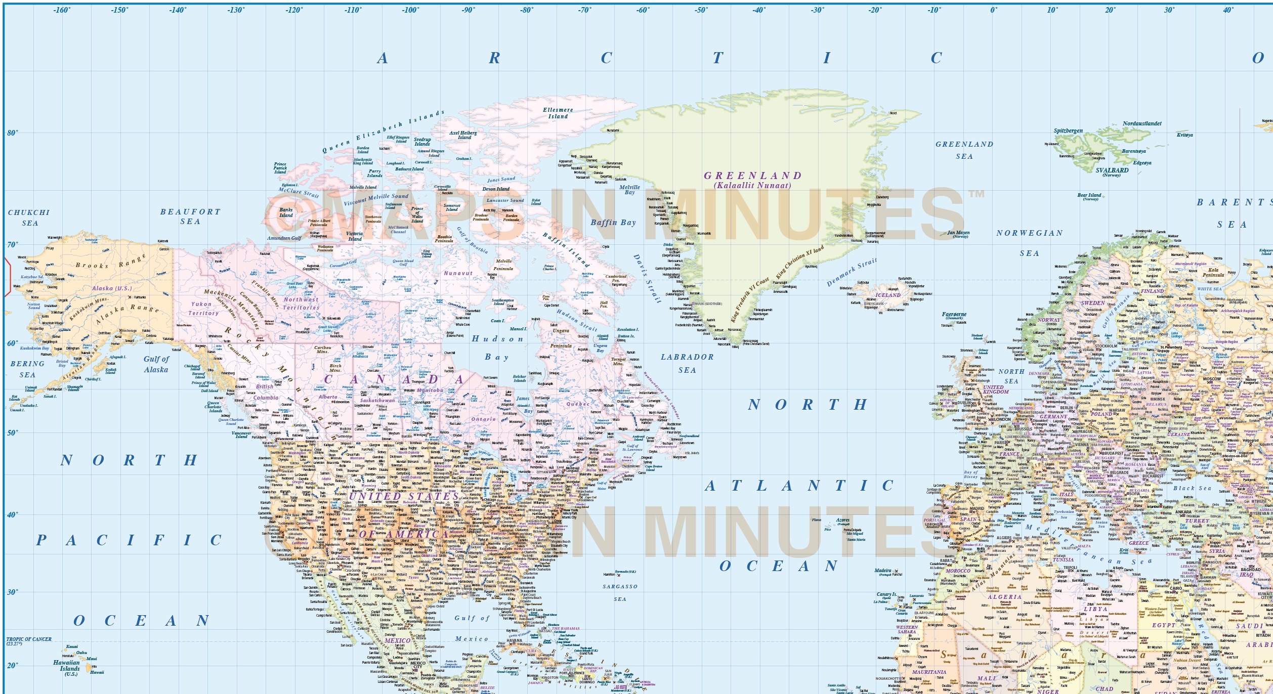 Detailed vector World Map, Illustrator AI CS format, Political and ...